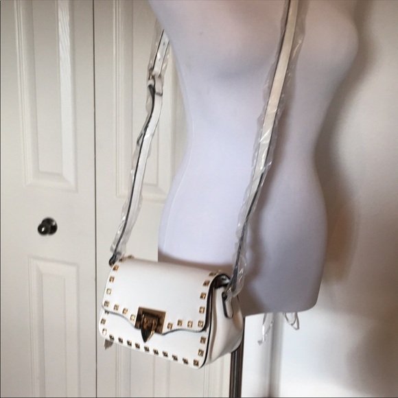 Alyssa | Bags | Alyssa Studded Crossbody Bag In White Nwt | Poshmark